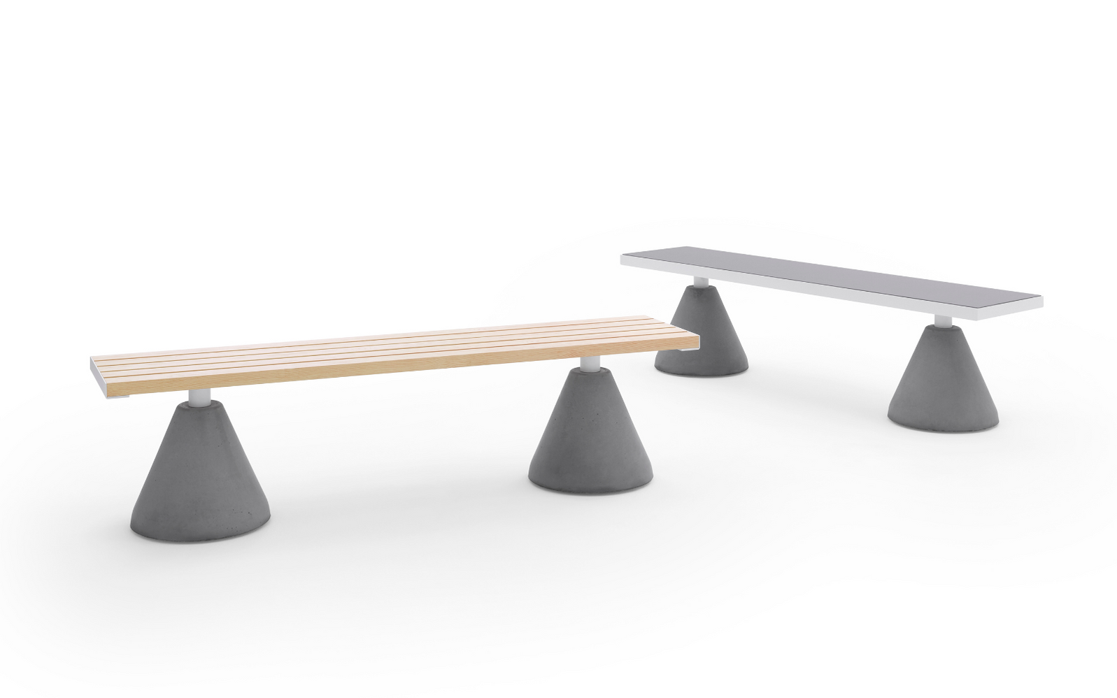 040 Outdoor Flat Bench - Concrete base – Outerspace