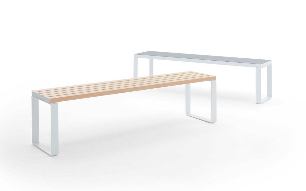 040 Outdoor Flat Bench - Metal Base – Outerspace